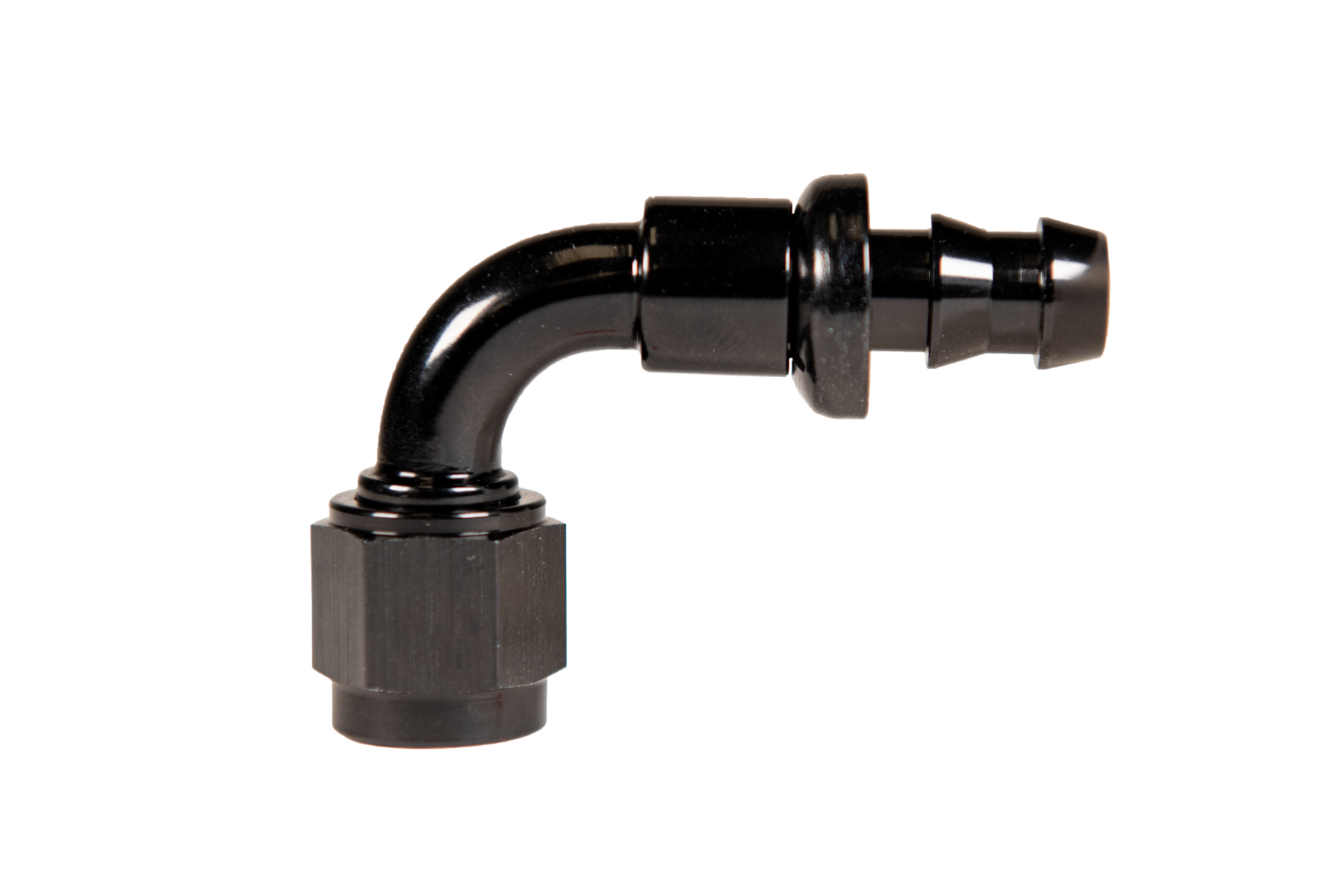 Fleece -8 90° Hose Barb: Black Plumbing Fitting